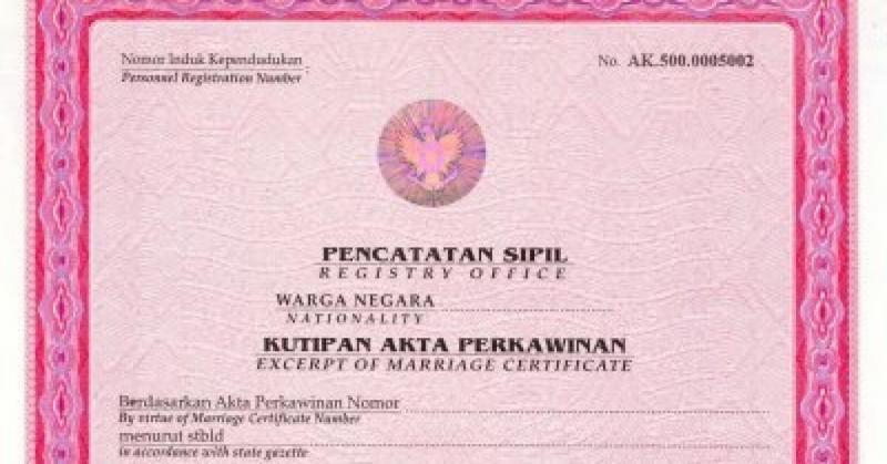 Persyaratan Membuat Akta Perkawinan
